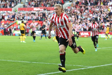Ben Mee Celebrates Scoring Brentfords Opening Editorial Stock Photo ...