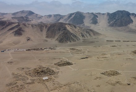 General View Archaeological Zone Caral Civilization Editorial Stock ...