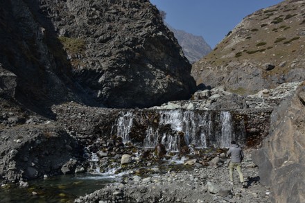 Visitors Explore Waterfall Pir Panjal Pass Editorial Stock Photo ...