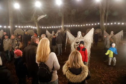 People Attend Halloween Horror Park Bauska Editorial Stock Photo ...