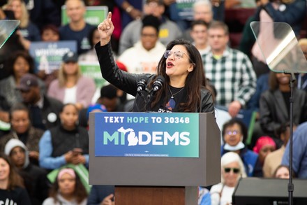 Michigan Congresswoman Rashida Tlaib Speaking Michigan Editorial Stock ...
