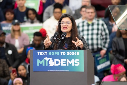 Michigan Congresswoman Rashida Tlaib Speaking Michigan Editorial Stock ...