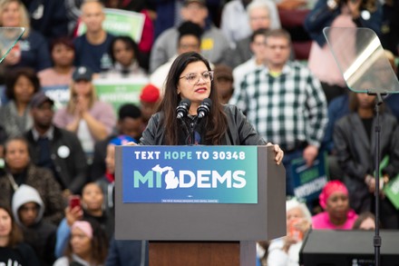 Michigan Congresswoman Rashida Tlaib Speaking Michigan Editorial Stock ...