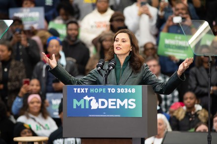 Michigan Governor Gretchen Whitmer Speaking Michigan Editorial Stock ...