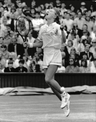 Steffi Graf Action Wimbledon Celebrates Winning Editorial Stock Photo ...