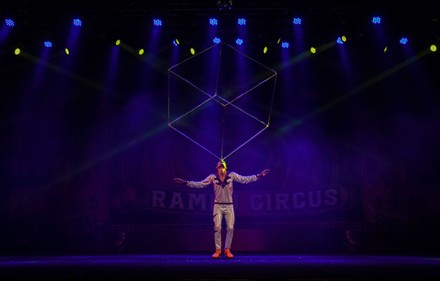 Acrobat Balances Cube On His Forehead Editorial Stock Photo - Stock ...