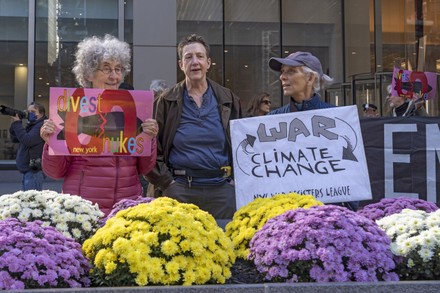 Climate Activists Hold Signs Front Nyc Editorial Stock Photo - Stock ...
