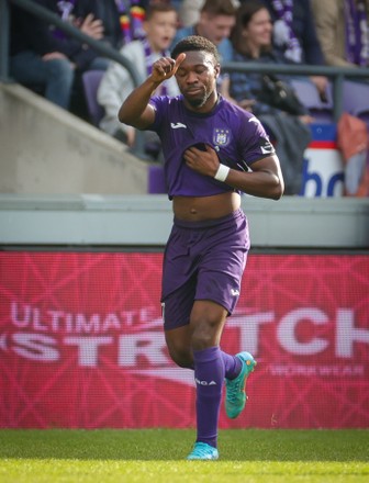 Anderlechts Francis Amuzu Celebrates After Scoring Editorial Stock ...