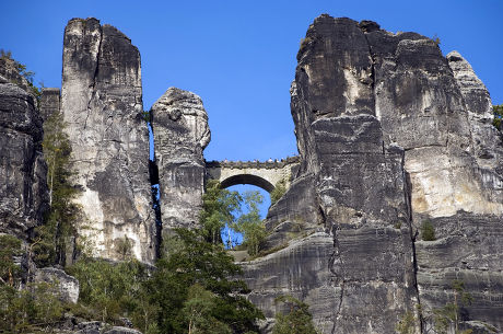 Basteibruecke Bridge Bastei Rock Formation Elbsandsteingebirge ...