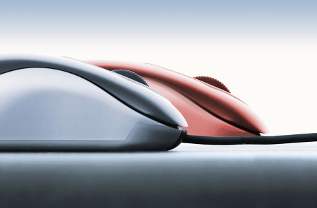 Blue Red Computer Mice Symbolic Twotiered Editorial Stock Photo - Stock ...