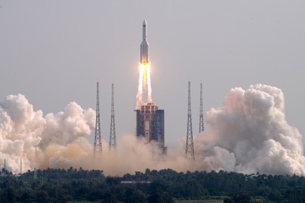 Long March5b Y4 Carrier Rocket Carrying Editorial Stock Photo - Stock ...