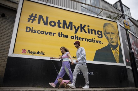 People Walk Past Antimonarchy Billboard Featuring Editorial Stock Photo ...