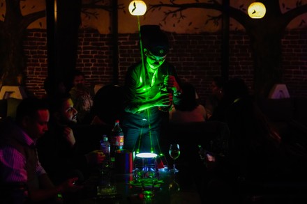 Waiter Donned Face Paint Serves Drink Editorial Stock Photo - Stock ...