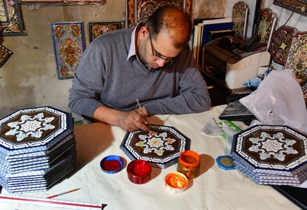 Syrian Craftsman Creates Colorful Syrian Wall Editorial Stock Photo ...
