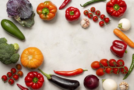 Different Vegetables Circular Frame Editorial Stock Photo - Stock Image ...
