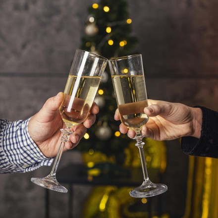 Front View Champagne Glass Cheer Editorial Stock Photo - Stock Image ...