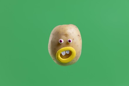 Funny Potato Face Sticker Editorial Stock Photo - Stock Image ...