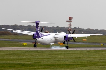 Flybe Aircraft Has Bumpy Landing Strong Editorial Stock Photo - Stock ...