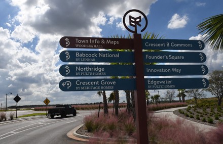 Directional Signs Seen Roundabout Babcock Ranch Editorial Stock Photo ...