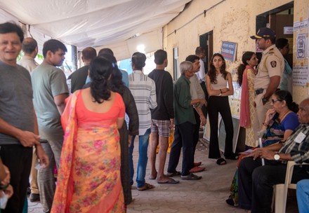 Voters Queue Polling Centre Cast Their Editorial Stock Photo - Stock ...