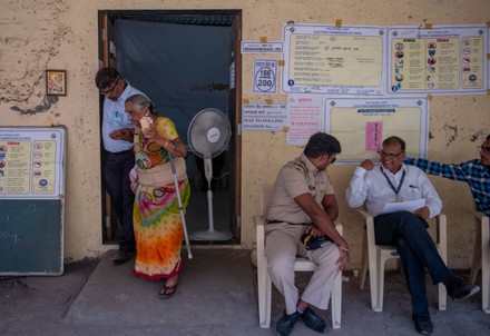 Voters Step Out Polling Booth After Editorial Stock Photo - Stock Image ...