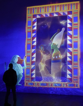 Visitor Looks Multimedia Display During Media Editorial Stock Photo ...