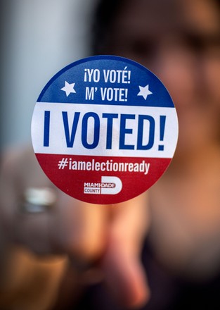 Person Shows Miamidade Voted Sticker After Editorial Stock Photo ...