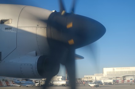 Aircraft Powered By Turboprop Engine Atr72 Editorial Stock Photo ...