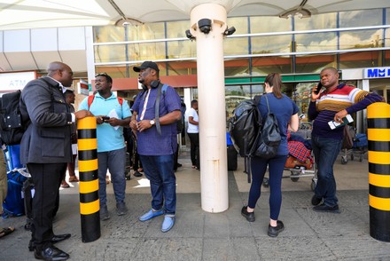 Stranded Passengers Stand International Terminal After Editorial Stock ...