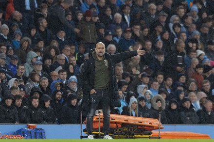 Manchester City Manager Pep Guardiola Pointing Editorial Stock Photo ...