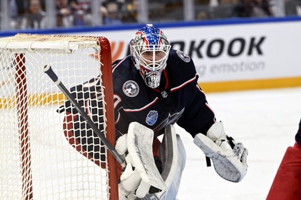 Columbus Blue Jackets Goalkeeper Joonas Korpisalo Editorial Stock Photo ...