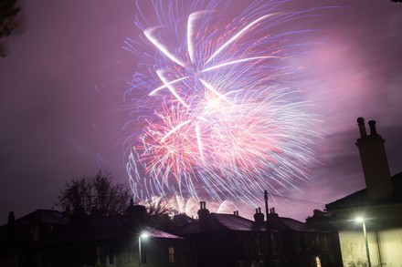 Spectacular Fireworks Display Wimbledon South West Editorial Stock ...