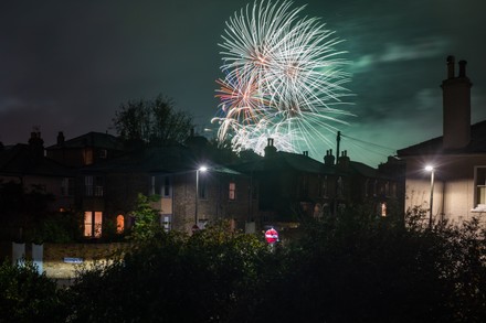 Spectacular Fireworks Display Wimbledon South West Editorial Stock ...
