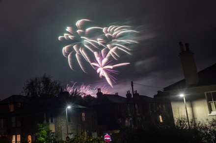 Spectacular Fireworks Display Wimbledon South West Editorial Stock ...
