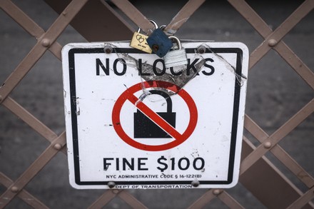 No Locks Sign Seen On Pedestrian Editorial Stock Photo - Stock Image ...