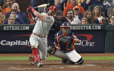 Philadelphia Phillies Batter Kyle Schwarber Celebrates Editorial Stock ...