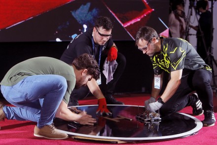 Participants Prepare Their Robots Sumo Competition Editorial Stock ...