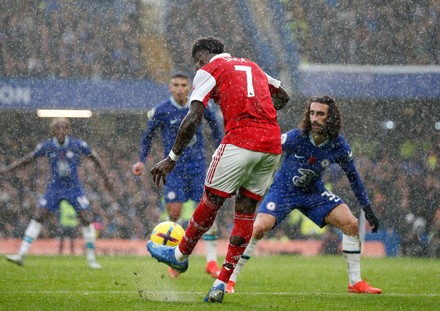 Bukayo Saka Arsenal Kicks Ball Pouring Editorial Stock Photo - Stock ...