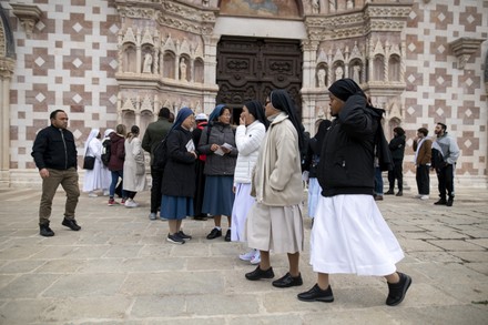 Portrait Pilgrims During Pilgrimage Laquila By Editorial Stock Photo ...