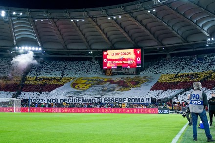 Roma Fans Show Choreography During Serie Editorial Stock Photo - Stock ...