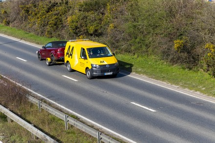 Aa Van Pulling Broken Down Car Editorial Stock Photo - Stock Image ...