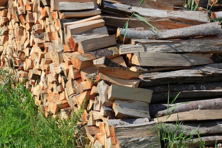 Stacked Firewood Split Logs Stacks Piles Editorial Stock Photo - Stock ...