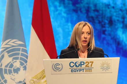 Italian Prime Minister Giorgia Meloni Speaks Editorial Stock Photo ...