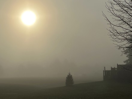 Sun Tries Break Through Dense Fog Editorial Stock Photo - Stock Image ...