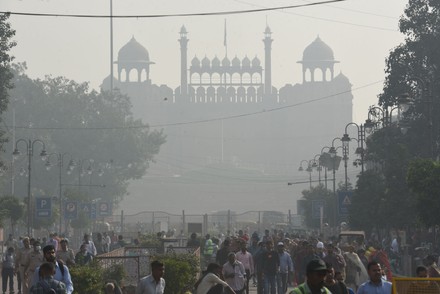 Thick Layer Smog Engulfs Red Fort Editorial Stock Photo - Stock Image ...