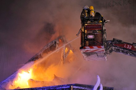 Largescale Fire Brigade Fire Commercial Building Editorial Stock Photo ...