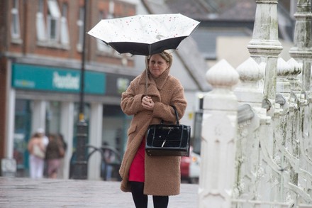 Woman Losing Control Her Umbrella Windy Editorial Stock Photo - Stock ...