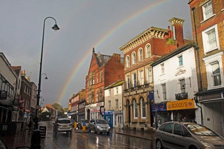 Rainbow Appears Sky After Torrential Rain Editorial Stock Photo - Stock ...