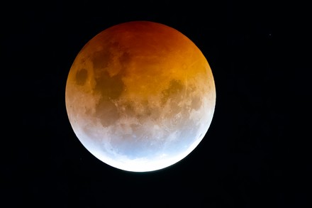 Blood Moon Seen During Total Lunar Editorial Stock Photo - Stock Image ...