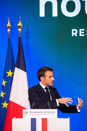 Speech By Emmanuel Macron President Republic Editorial Stock Photo ...
